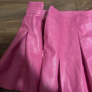 ICON | Skirts | Icon Pink Solid Pu Pleated Fashion Mini Skirt | Poshmark